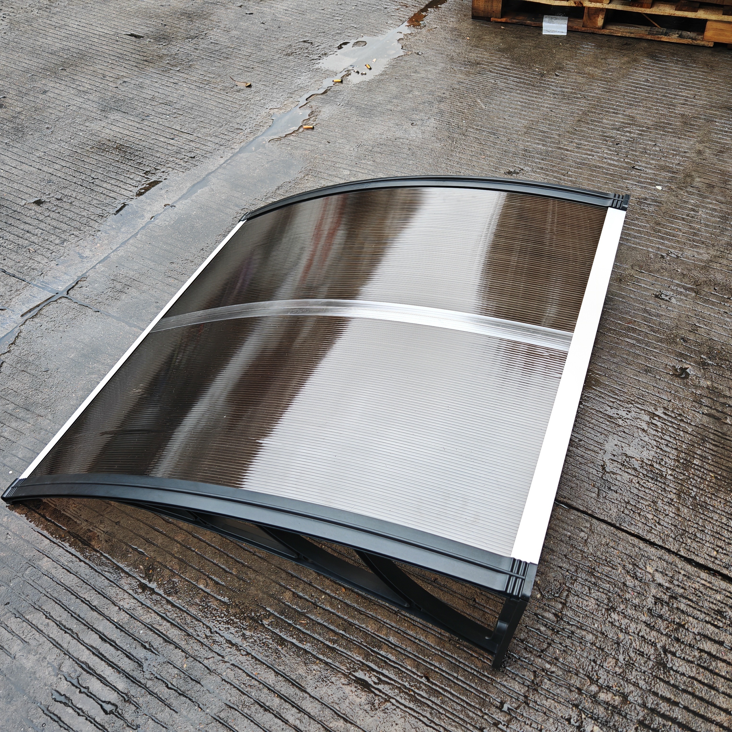 DIY Split Panel Polycarbonate Awning with Plastic Frame